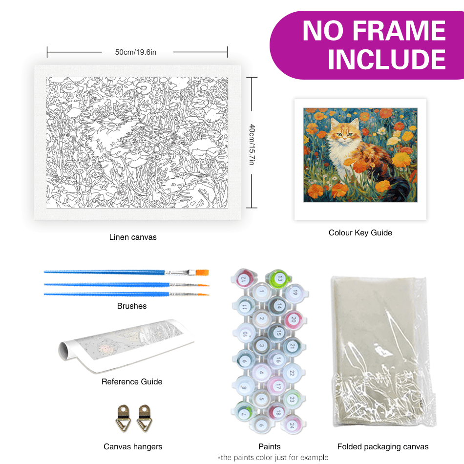 1pc Painting By Numbers On Canvas Drawing By Numbers Cat Acrylic Paint ...