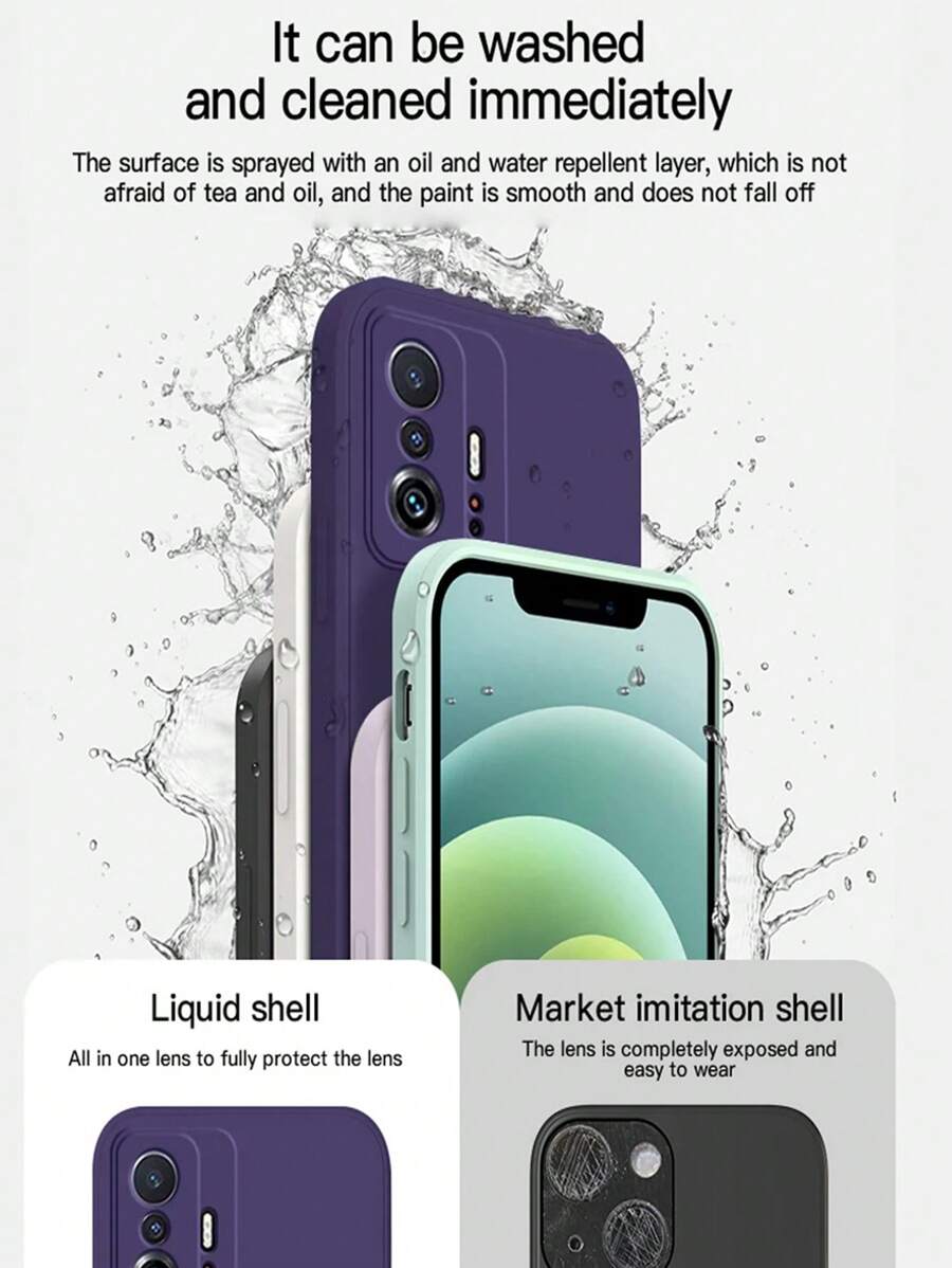 Square Liquid Silicone Phone Case Compatible With Samsung Galaxy S23 S24 Ultra S23 S22 S21 S20 ...
