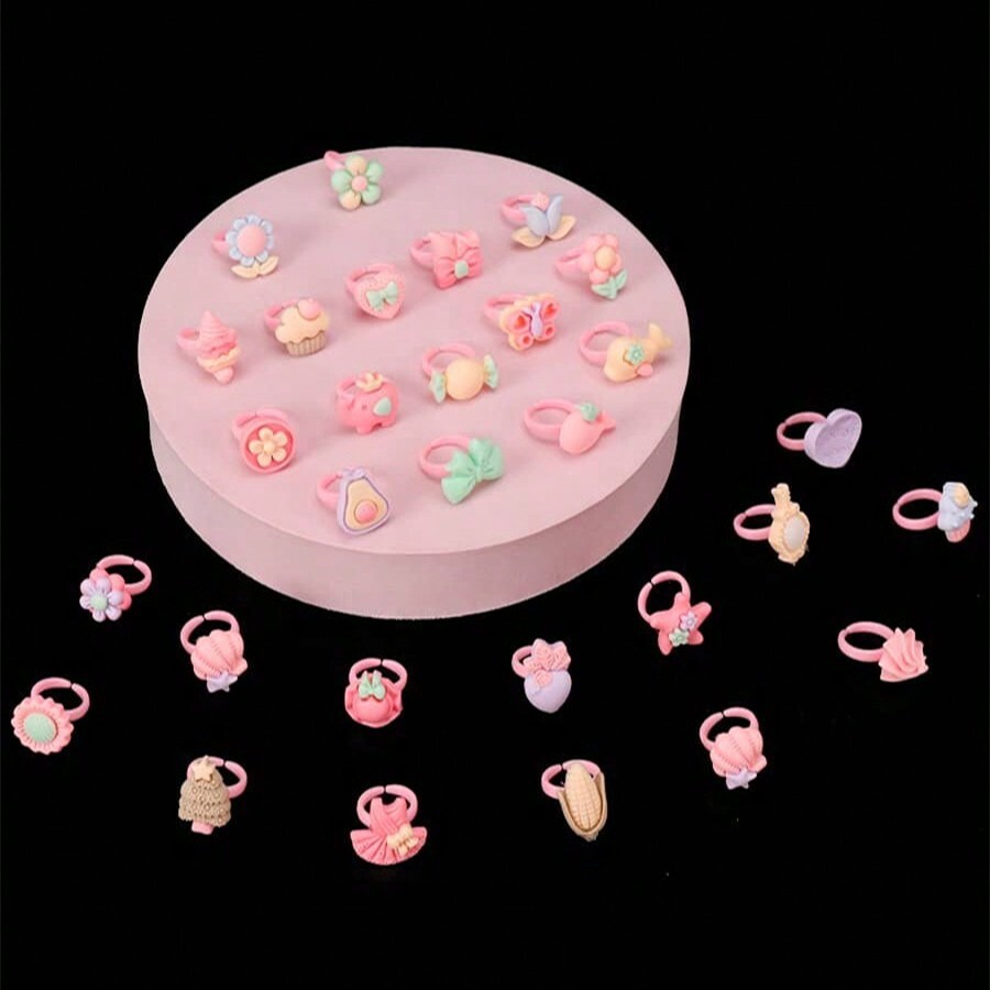 10pcs/Set Assorted Cartoon Style Colorful Kids' Rings - Perfect Party ...