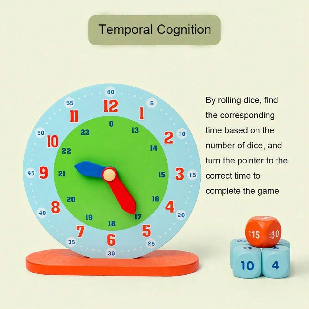 Wooden Learning Clock Time Activity Set Kit For Teaching Clocks And ...