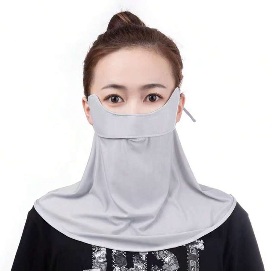 1pc Summer Ice Silk Sun Protection Face & Neck Cover Thin Breathable ...
