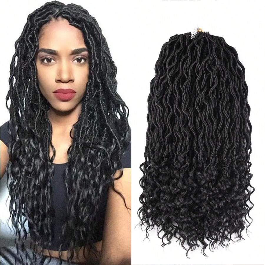 1piece 20 Inch Goddess Faux Locs Crochet Hair Extensions Synthetic Soft ...