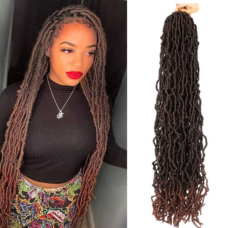 36 Inch 1pack New Faux Locs Brown Crochet Hair Most Natural New Soft Locs Crochet Hair New Ombre