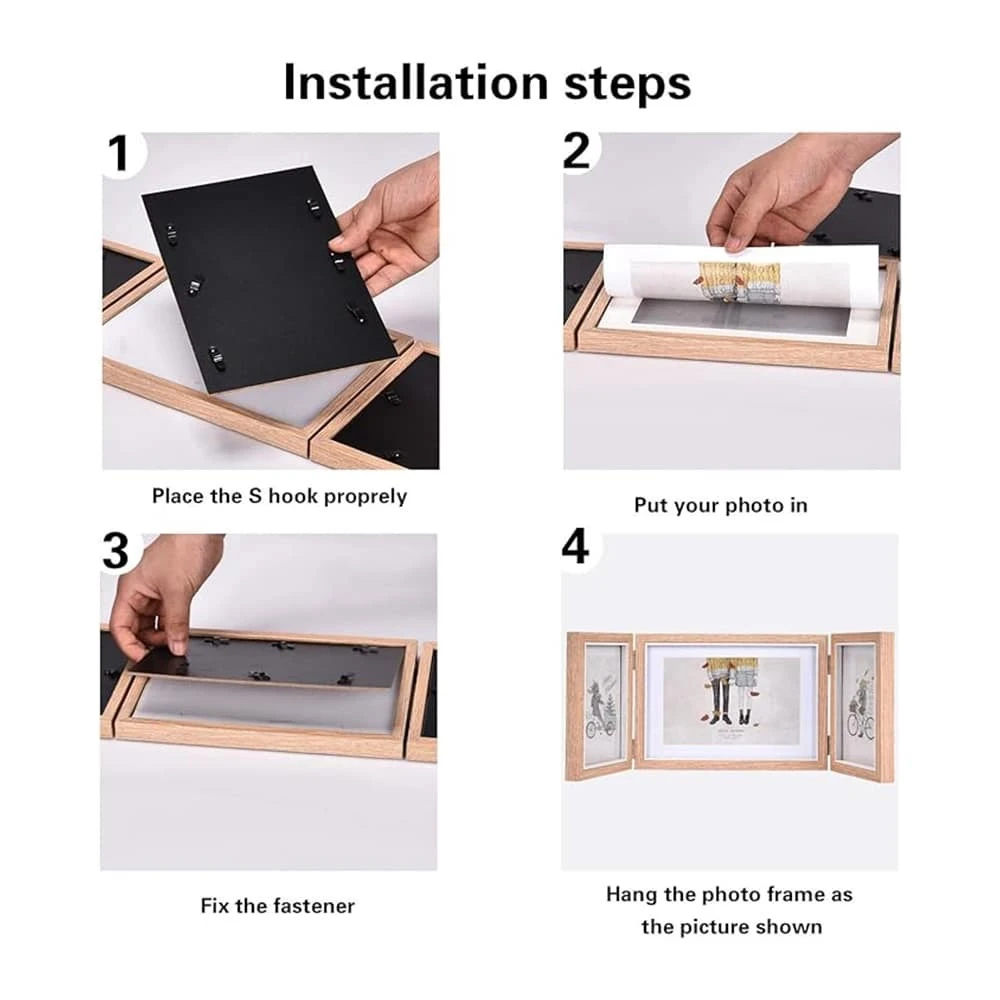 Trois Cadres Photos Triple Charnière Pour L'affichage De Photos 4x6 Et ...