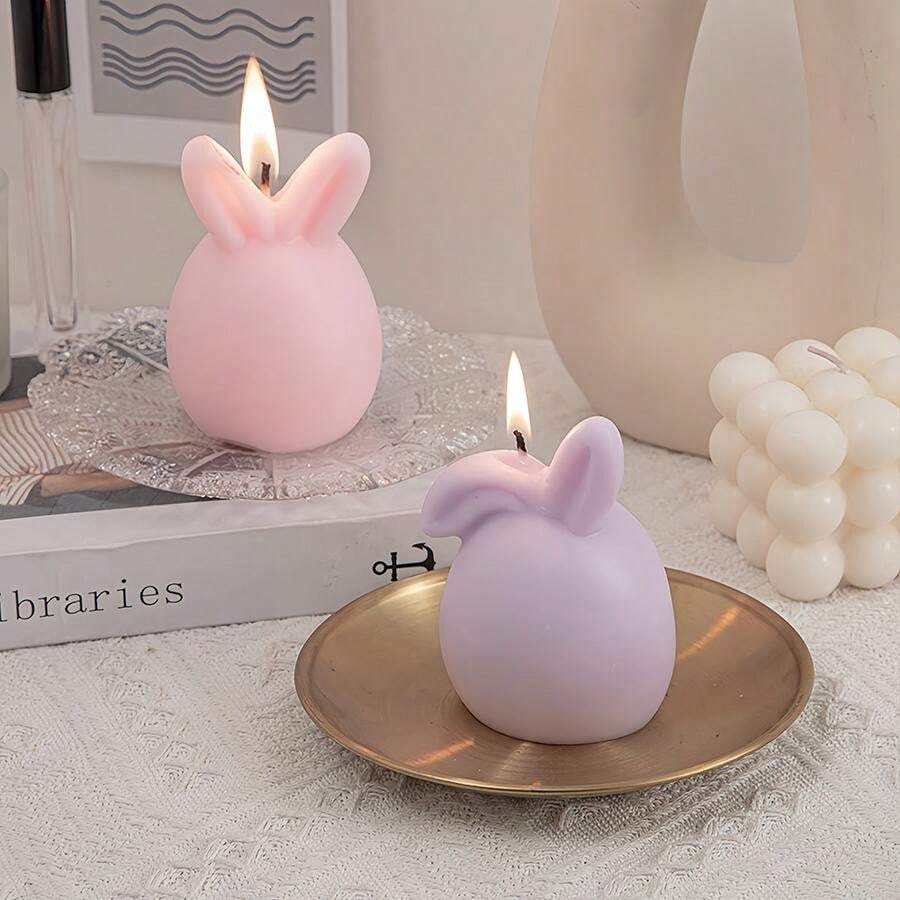 1pc Creative Home Decor Fragrant Candle With Folded Eared Bunny Shape ...