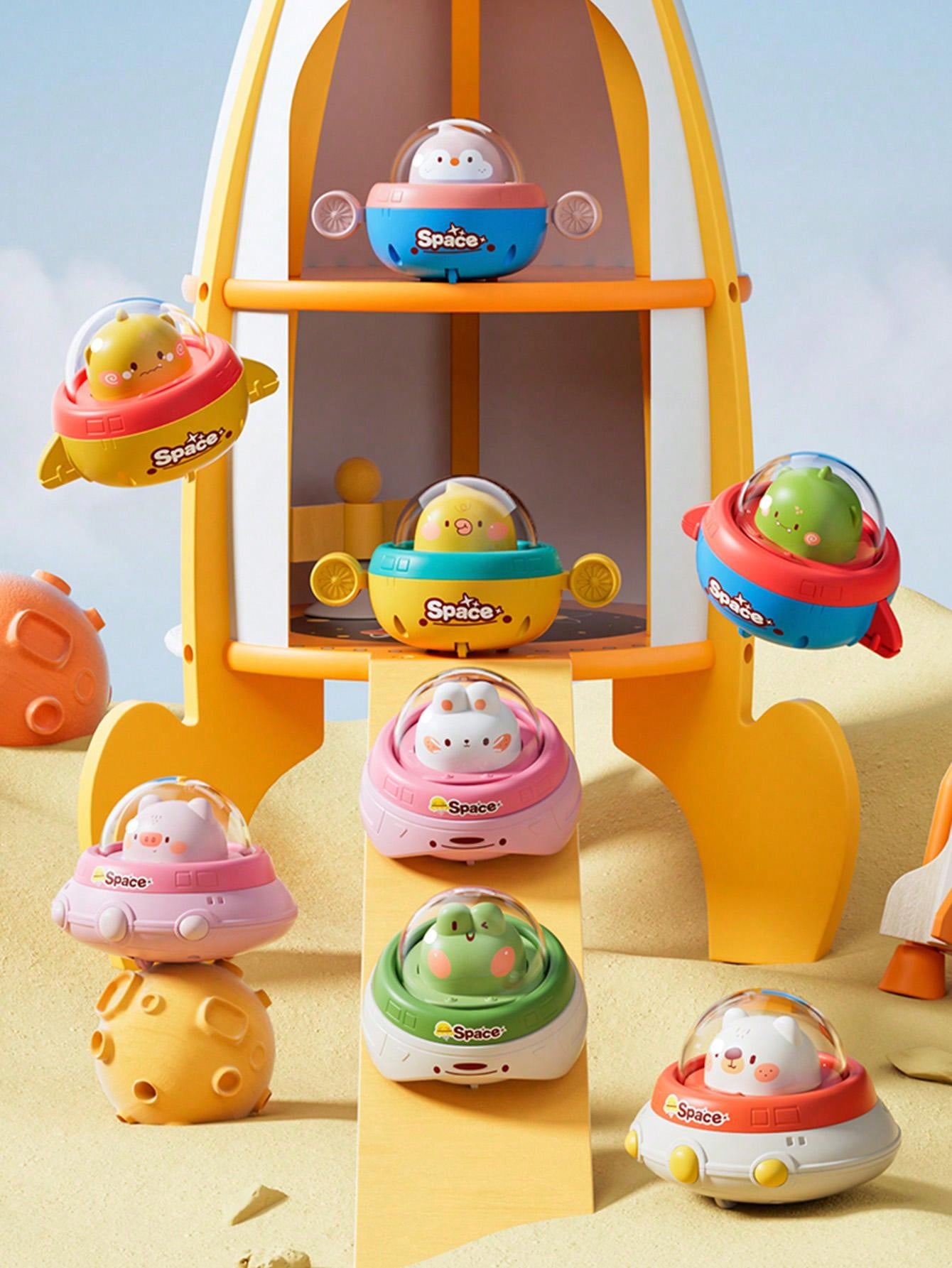 Animal And Car Themed Baby Toy Suitable For 2-3 Years Old, Children's Push And Go Toy, Space ...