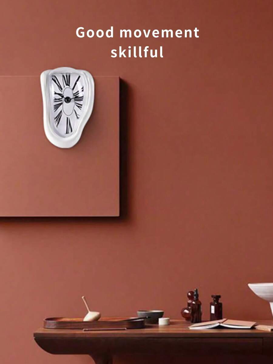 1pc Creative Twisted Clock Melted Table Clock For Home Decoration ...