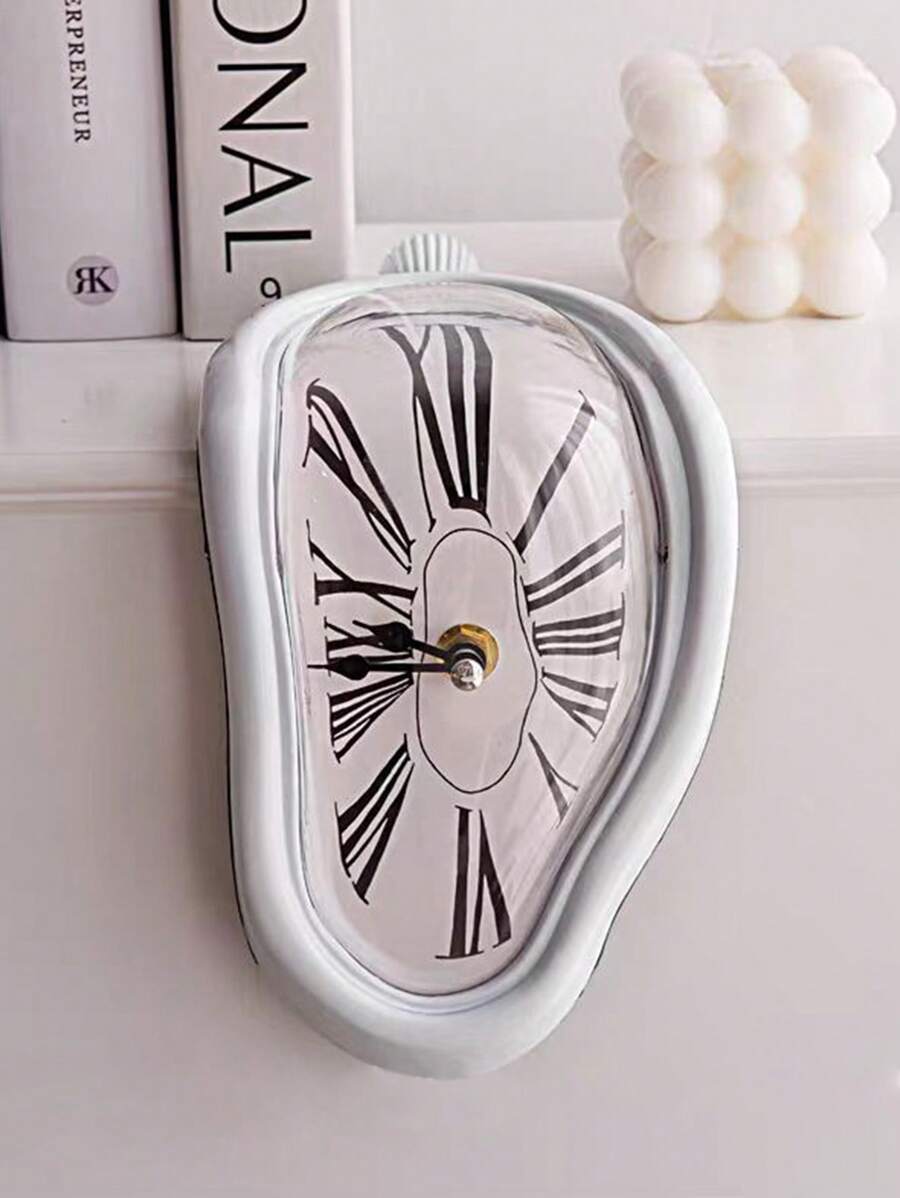 1pc Creative Twisted Clock Melted Table Clock For Home Decoration ...