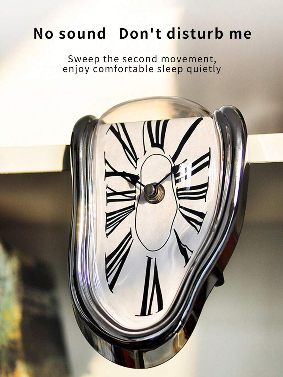 1pc Creative Twisted Clock Melted Table Clock For Home Decoration ...