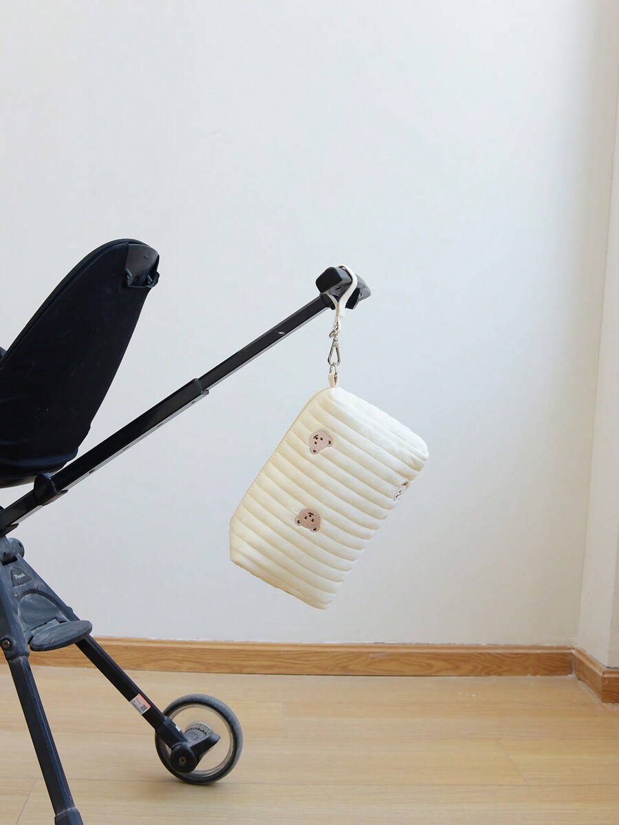 Zippered Embroidery Baby Stroller Hanging Bag, Diaper Bag, Bottle Bag ...