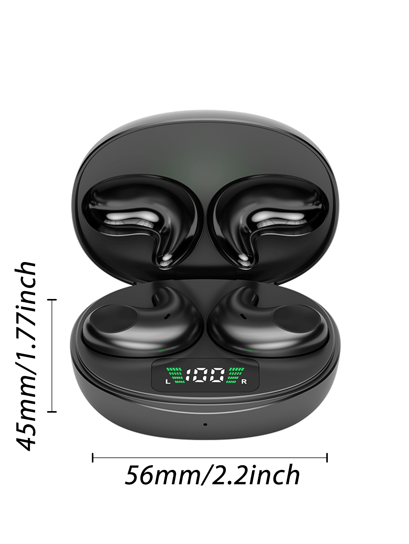 Black Wireless Sleep Earphones Noise Canceling TWS Earbuds With ...