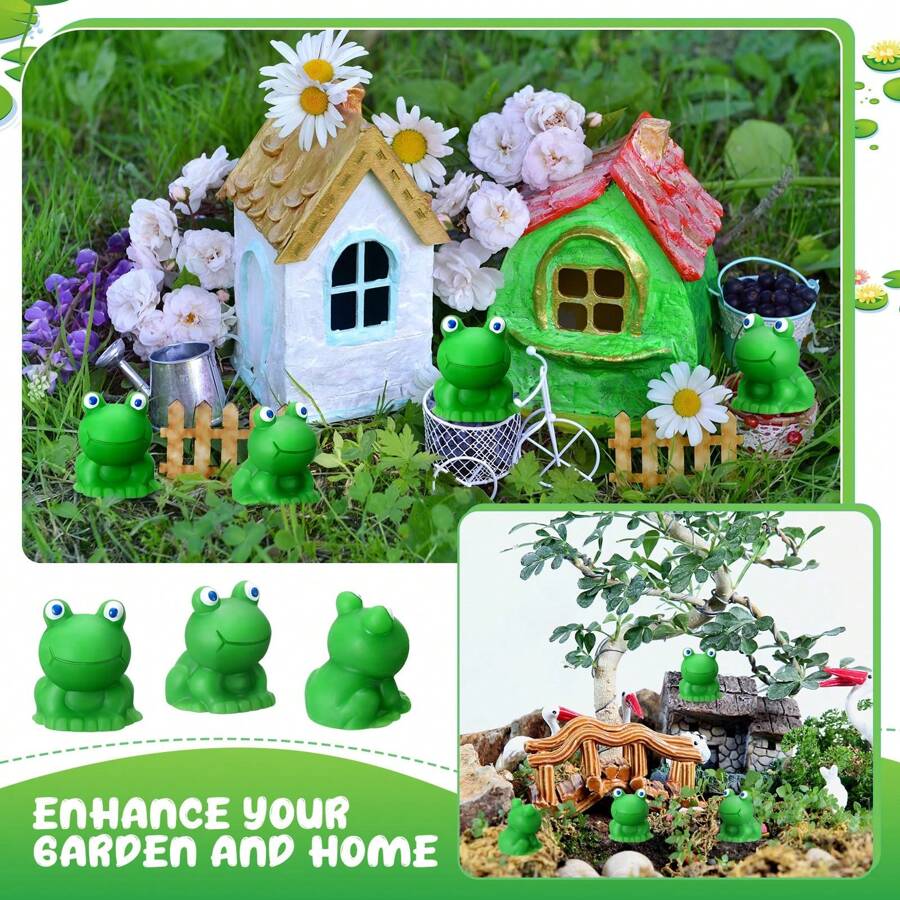 10/50/100 PCS Tiny Frog Mini Resin Frogs Miniature Plastic Green Frog ...
