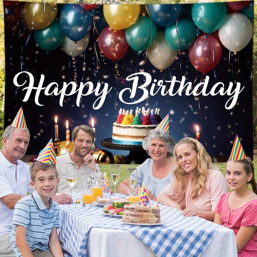 1pc Happy Birthday Backdrop, Happy Birthday Photography Background ...