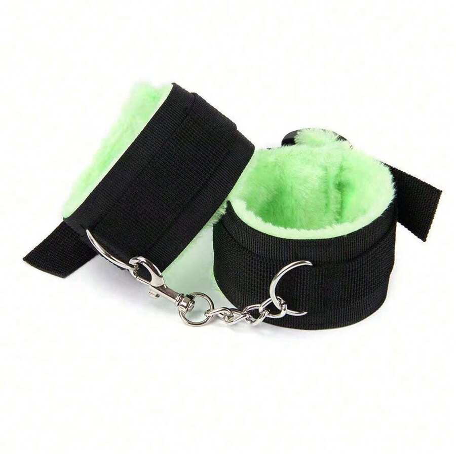 1pair Webbed Plush Handcuffs Ankle Restraint Shackles Restraint Bondage ...