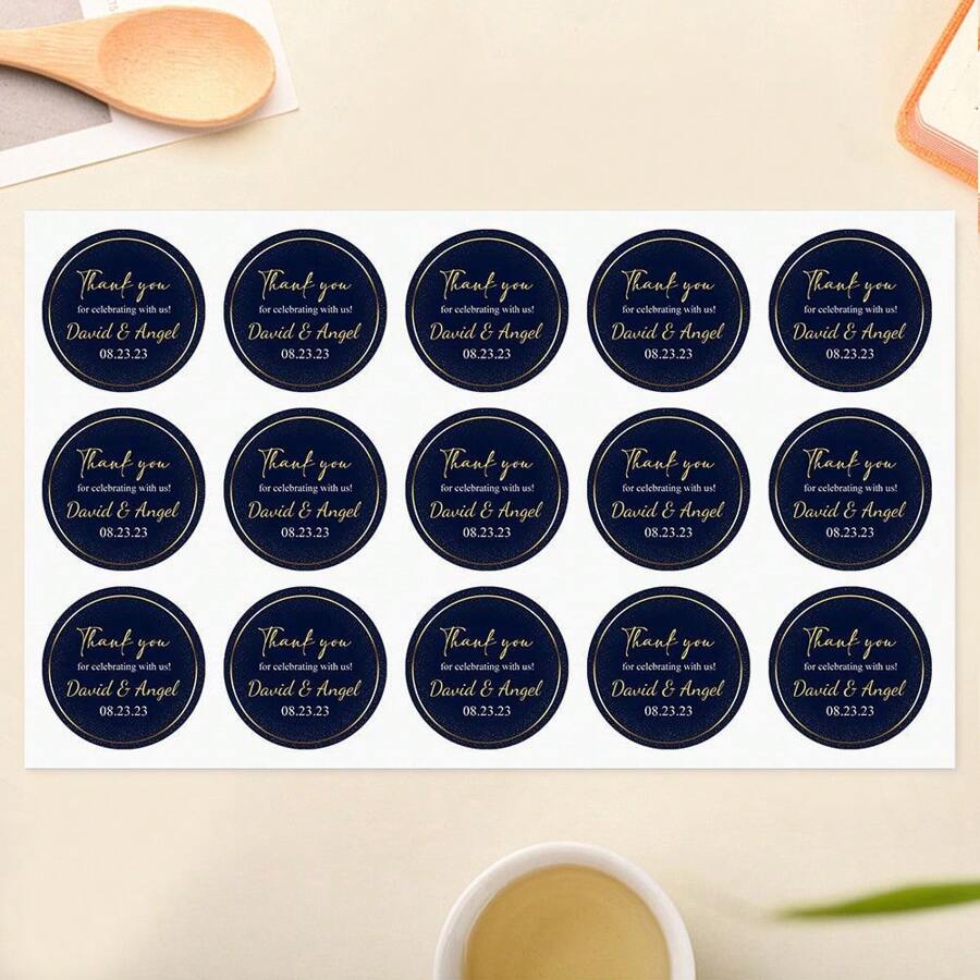 1set Custom Wedding Stickers Personalized Name Date Wedding Stickers ...