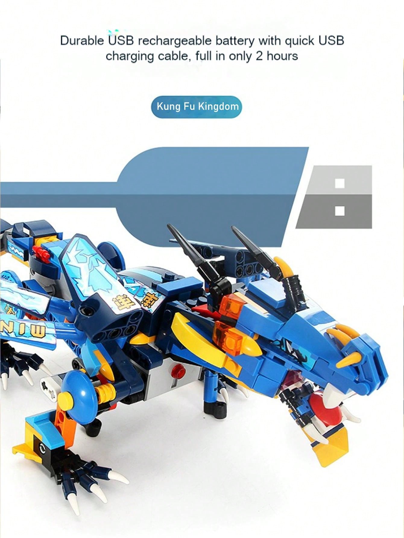 1 Box Robot Dinosaurs Series Building Blocks, Optional Thunder Dragon ...