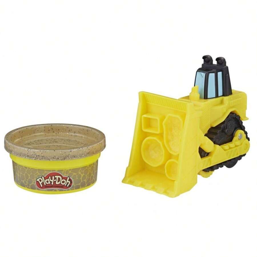 Play-Doh Wheels Mini Bulldozer With 1 Can Of Stone Colored Buildin ...