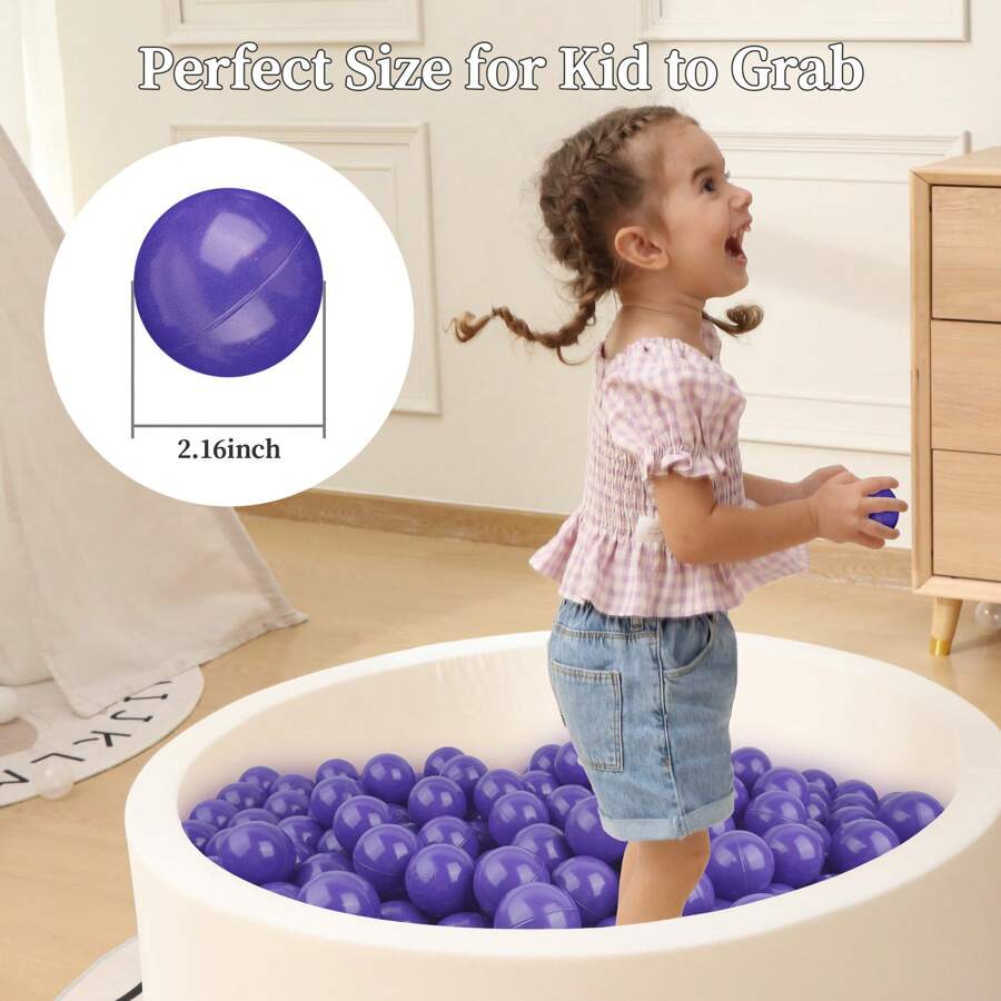 100 Ball Pit Balls For Kids Plastic Toy Balls For Baby Or Toddler Ball ...