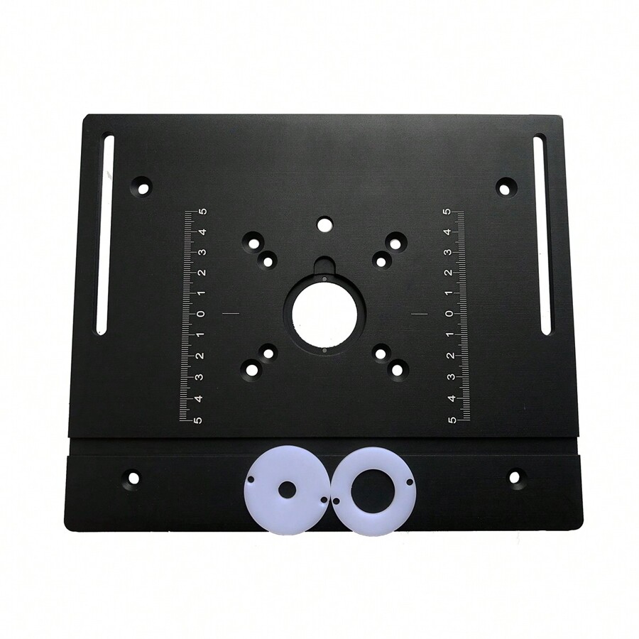 One Set Black Aluminum Router Table Insert Plate W/Miter Gauge For ...