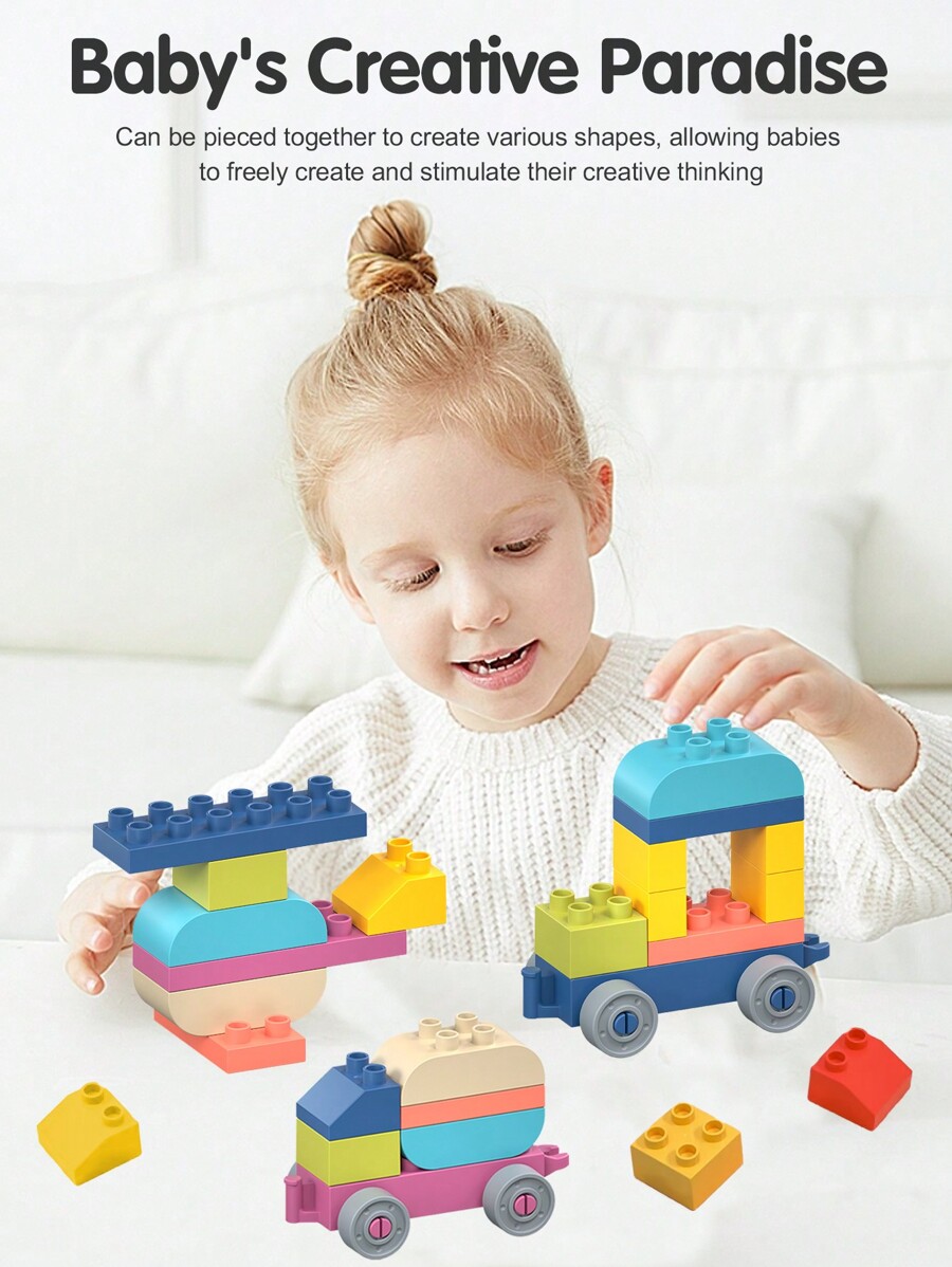 77PCS Soft Glue Large Particle Building Blocks Set, Children DIY ...