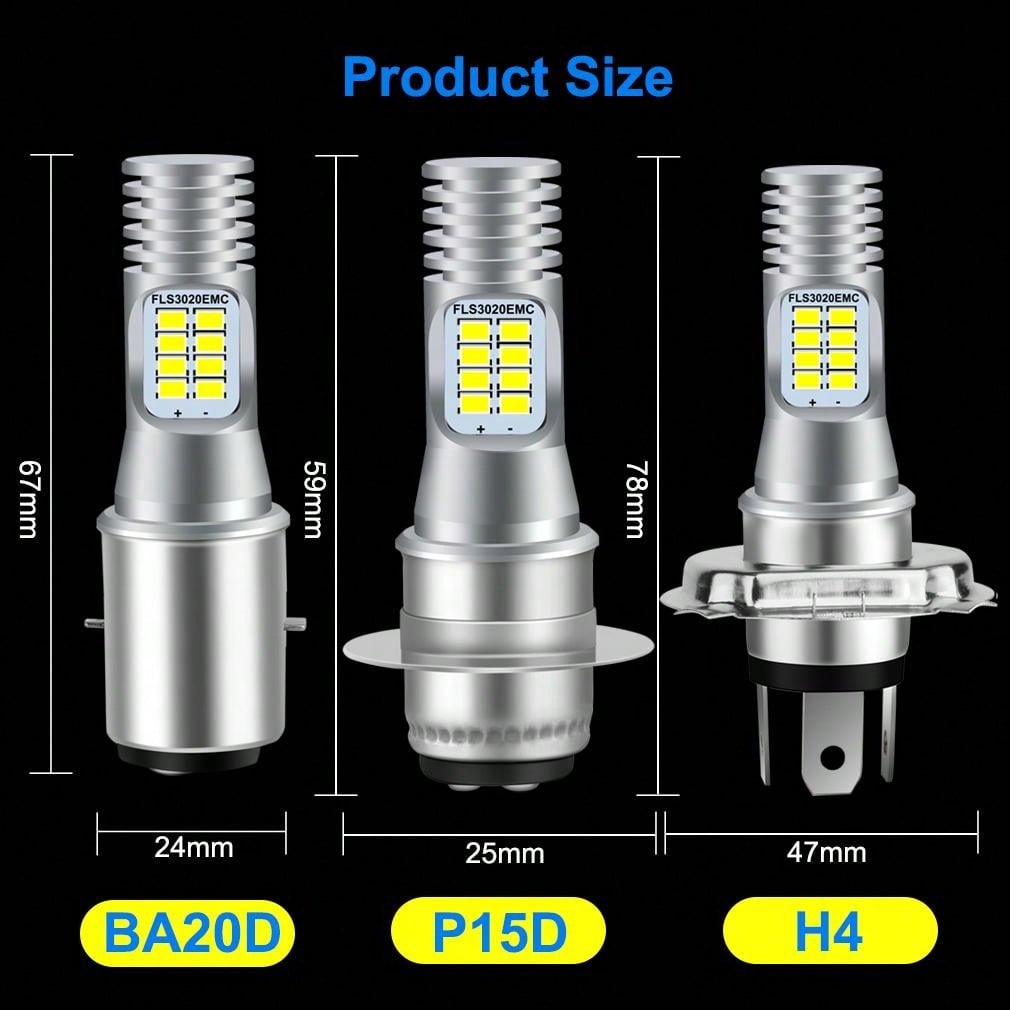 H4 H6 P15D BA20D Led Motorcycle Headlight Bulb Canbus 12V 24V Fog Light ...