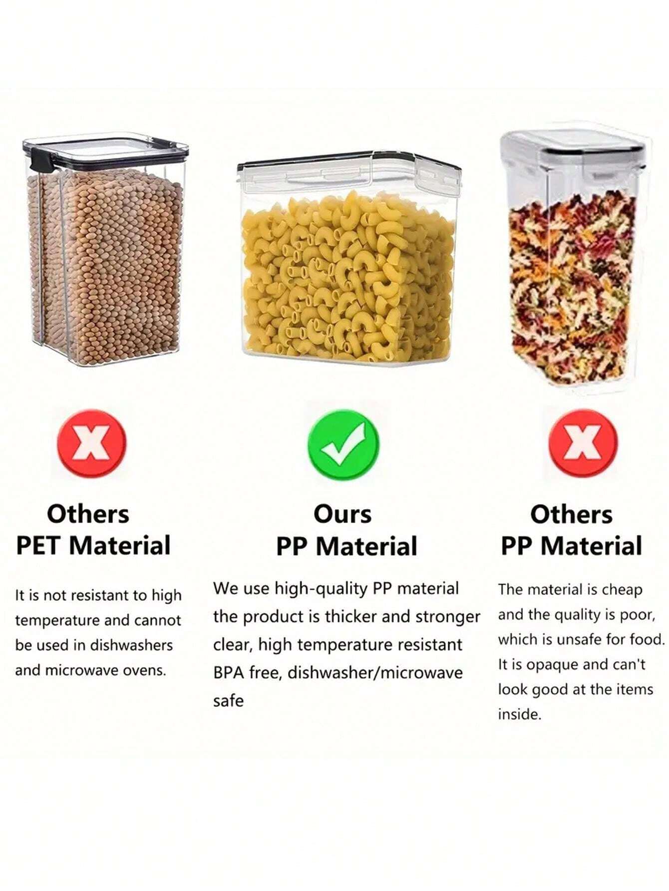 3/6/7/10/12/15/24pcs Airtight Food Storage Containers, Plastic Airtight ...