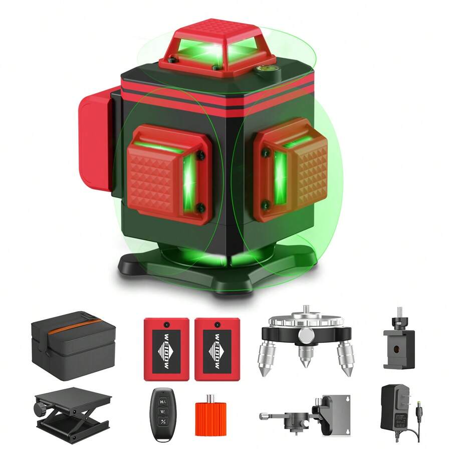 Weiddw 16 Line High Intensity Green Beam Laser Level With Accessories, 360° Rotary Large ...