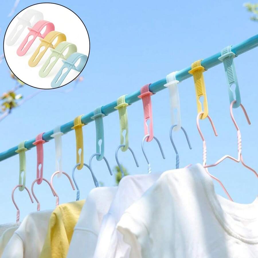 Anti-Slip Clothes Hanger Clips - 20pcs Windproof Portable Non-Slip ...