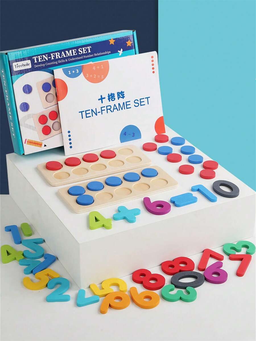 Montessori Mathematical Counting Aids, Wooden Ten Grid Matrix, Number ...