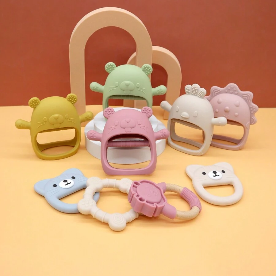 Groundhog Shaped Teething Toy, Silicone Hand Grasping Teether For ...