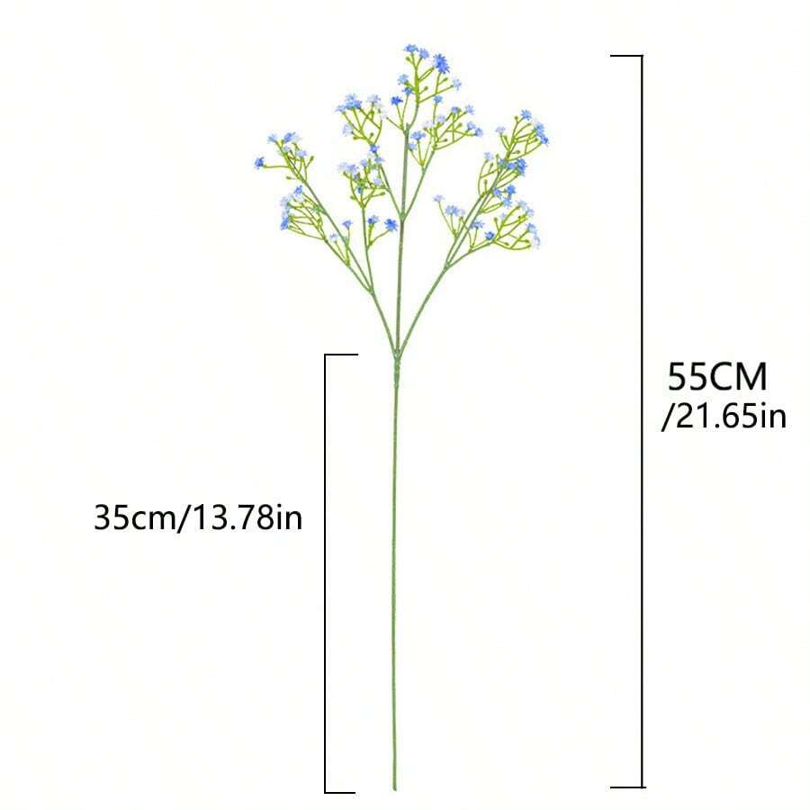 1 Peça Ramo De Flor Artificial Baby's Breath Azul Para Decoração De ...