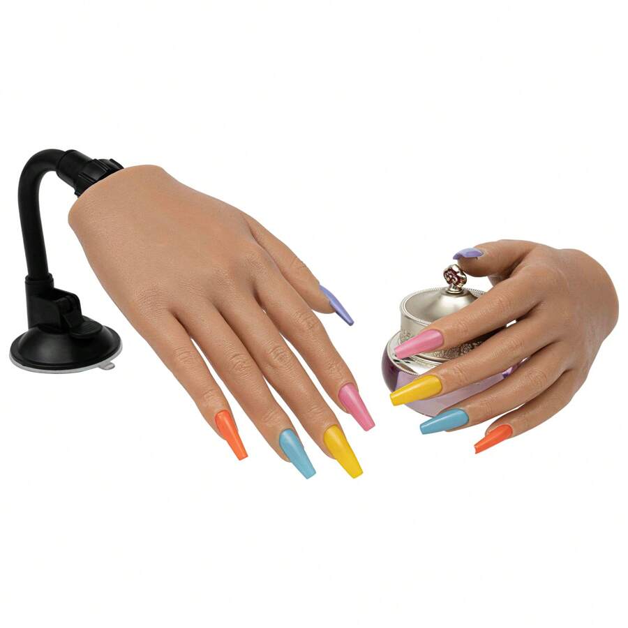 Veikmv Nail Practice Hand For Acrylic Nails Silicone Hands Training ...