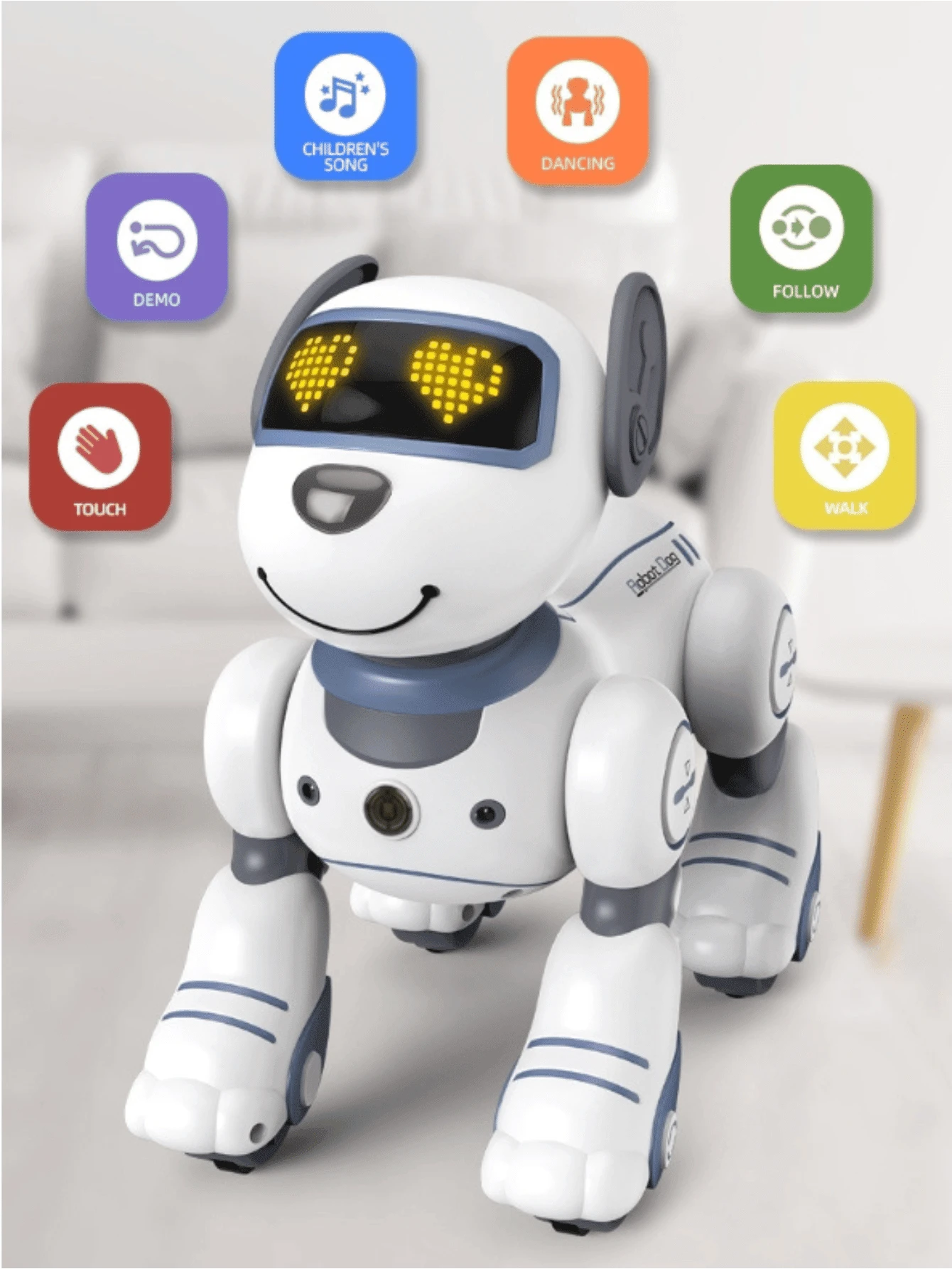 Divertido Perro Robot Electrónico Rc, Perro Saltarín, Comando De Voz Y ...