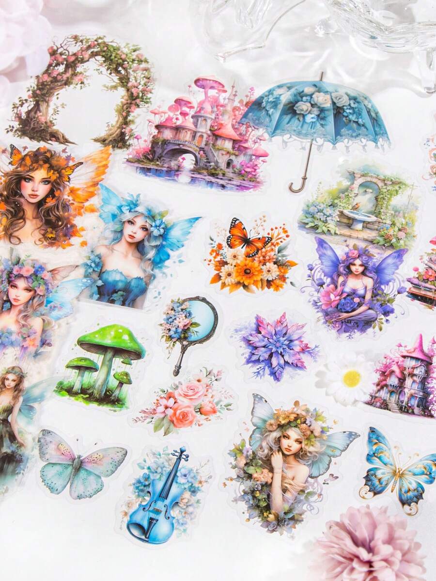 1 Pack Garden Messenger Series Pet Stickers - Paper Flower Design, Girl ...