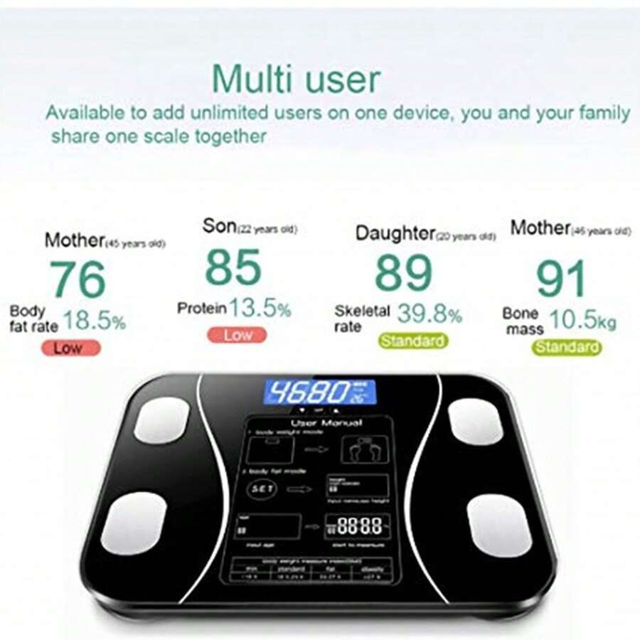 Bilancia Intelligente Per Il Grasso Corporeo Con Connessione All'app Da 180 Kg Per Uso Domestico ...