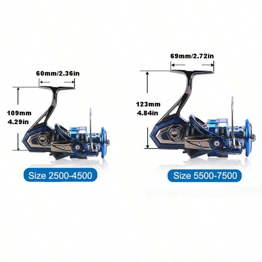 New All Metal Fishing Reel Power Drag Spinning Gear Metal Body Spool ...