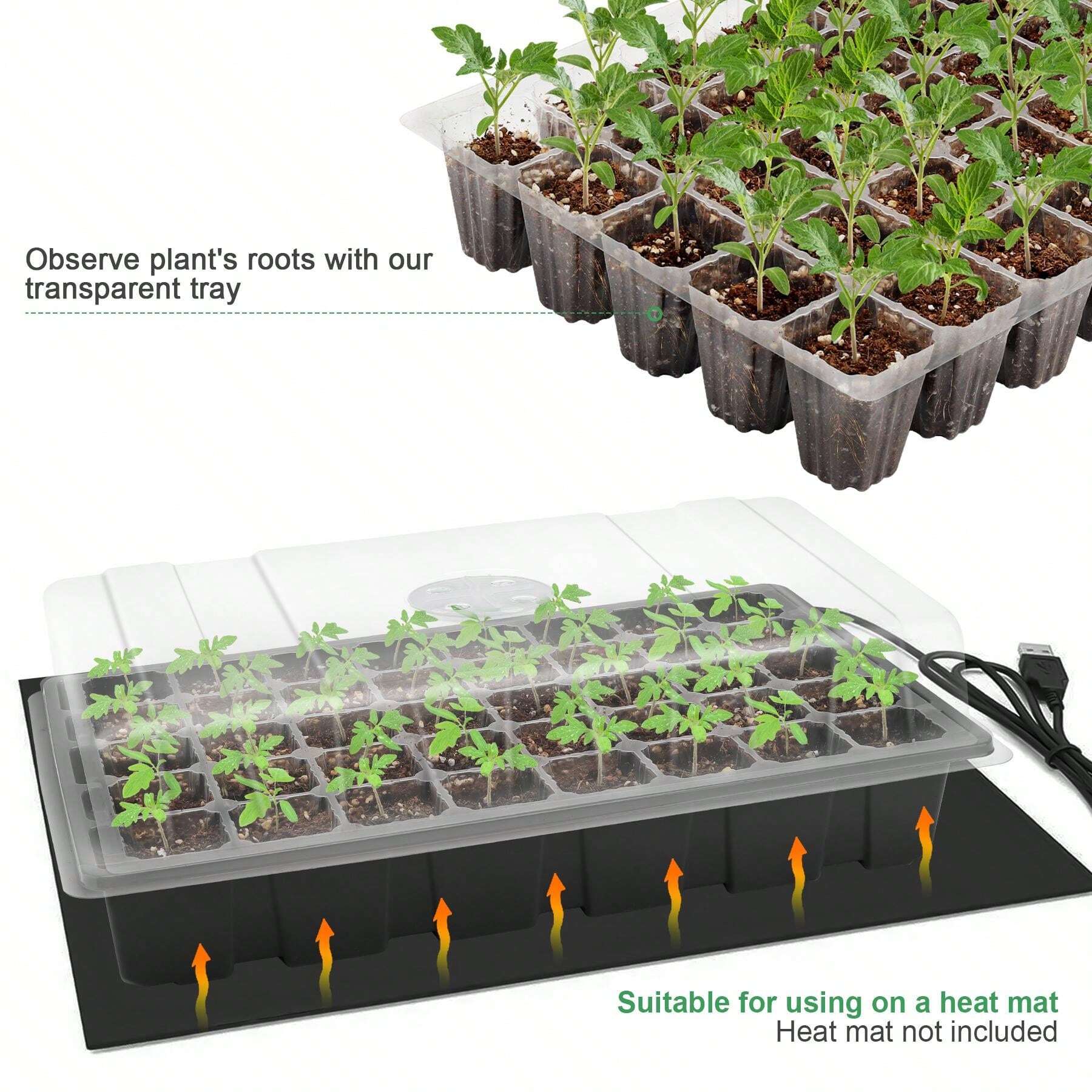 3-Set Seed Starter Tray Kits, Plant Germination Trays, Seed Starting ...