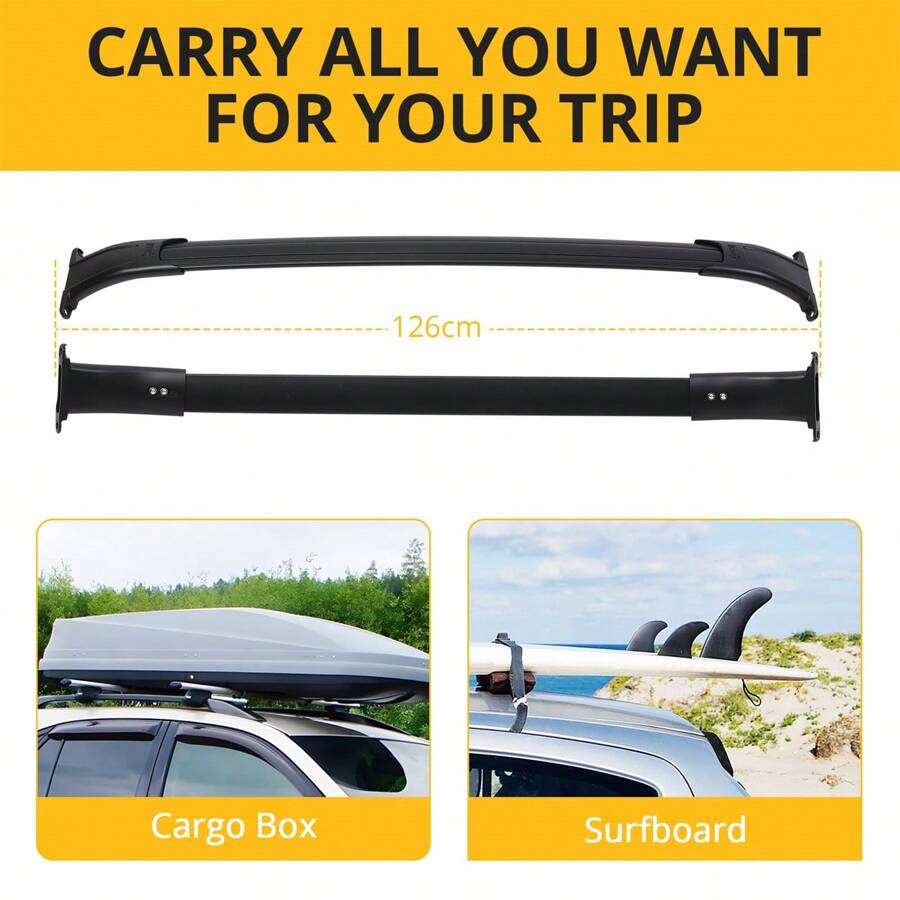 Universal Roof Rack Cross Bars With Grooved Side Rails, Compatible With ...