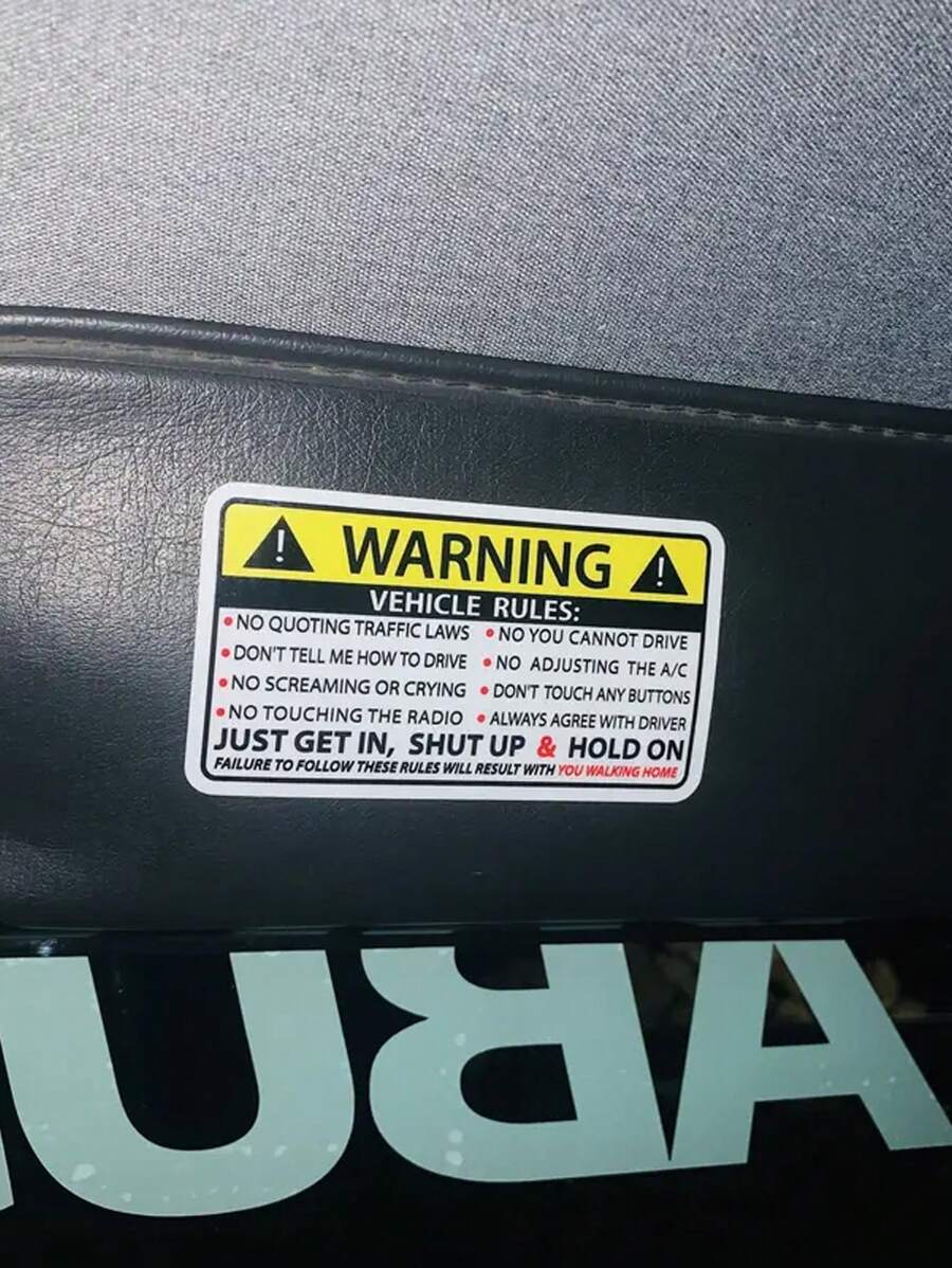 Vehicle Interior Safety Warning Sticker Sun Visor Window Graphic Bumper ...