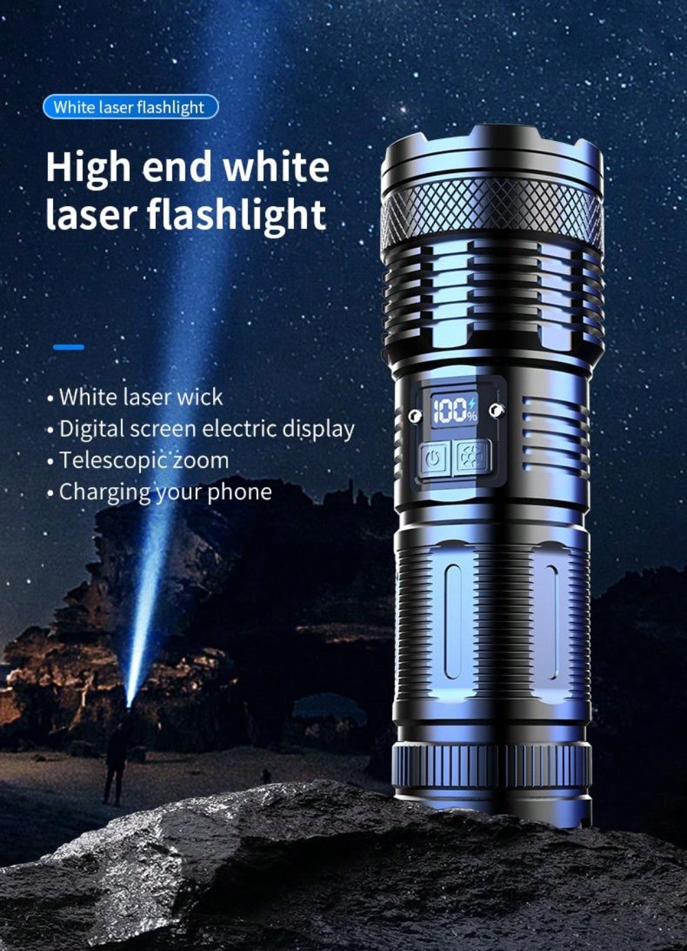 Rechargeable Tactical Flashlight 9000 Lumens Zoomable Super Bright LED ...