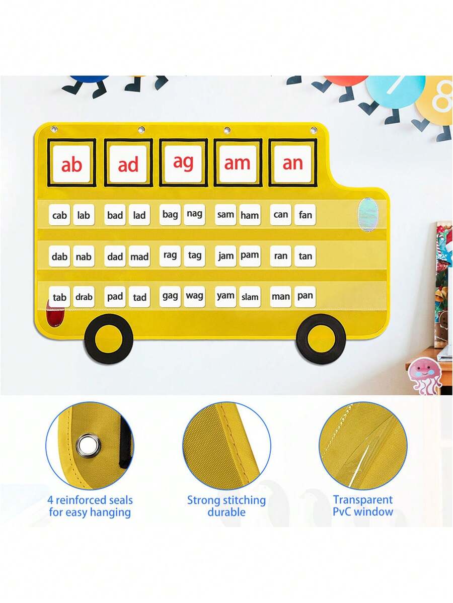 Bus Pocket Chart - A Hanging Bag Designed To Help Teach English ...