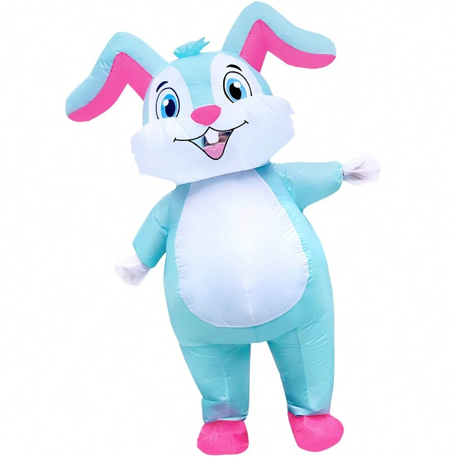 Bunny Inflatable Costume Blue Easter Bunny Costume Adult Rabbit Blow Up ...