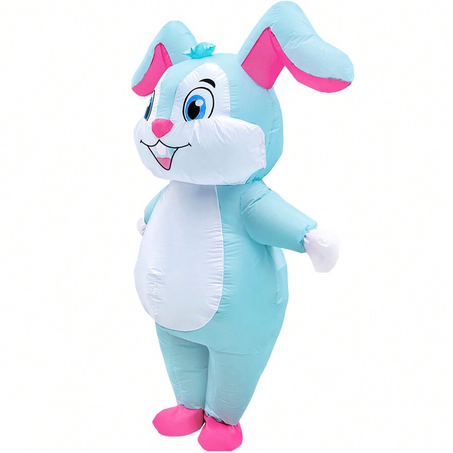 Bunny Inflatable Costume Blue Easter Bunny Costume Adult Rabbit Blow Up ...