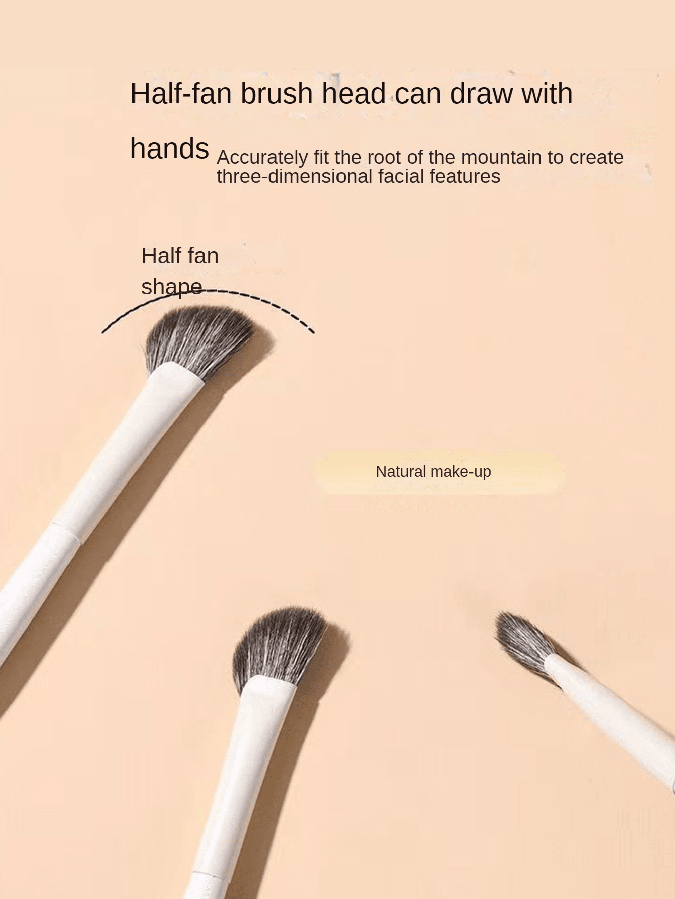 Semi-Circular Nose Shadow Brush, Slanted Nose Wing Blending Brush ...