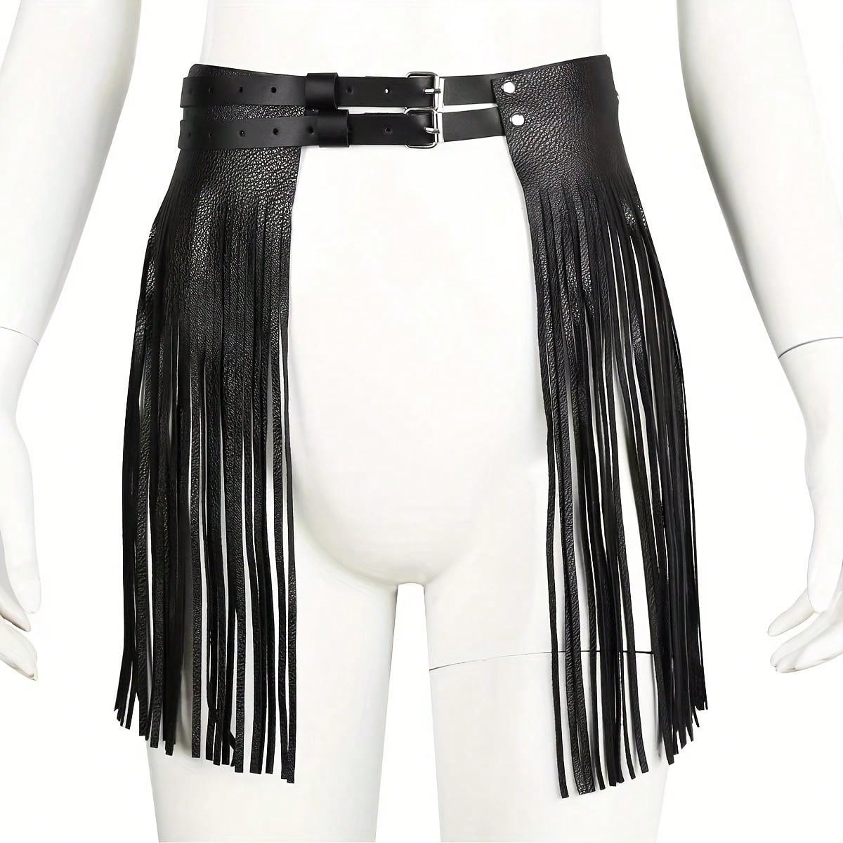 Leather Harness Women Fashion With Belt Skirt Fringe Body Sexy Lingerie Bondage Thigh Harness