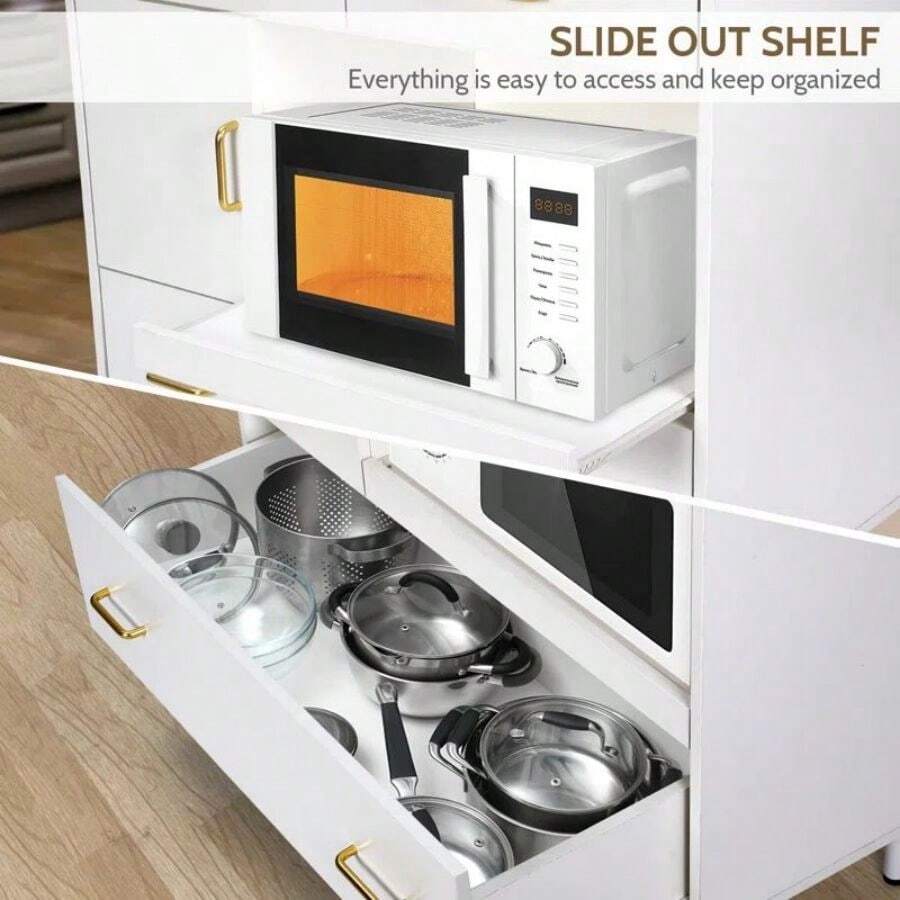 VOWNER 71'' Kitchen Pantry, Freestanding Storage Cabinet Space Saving ...