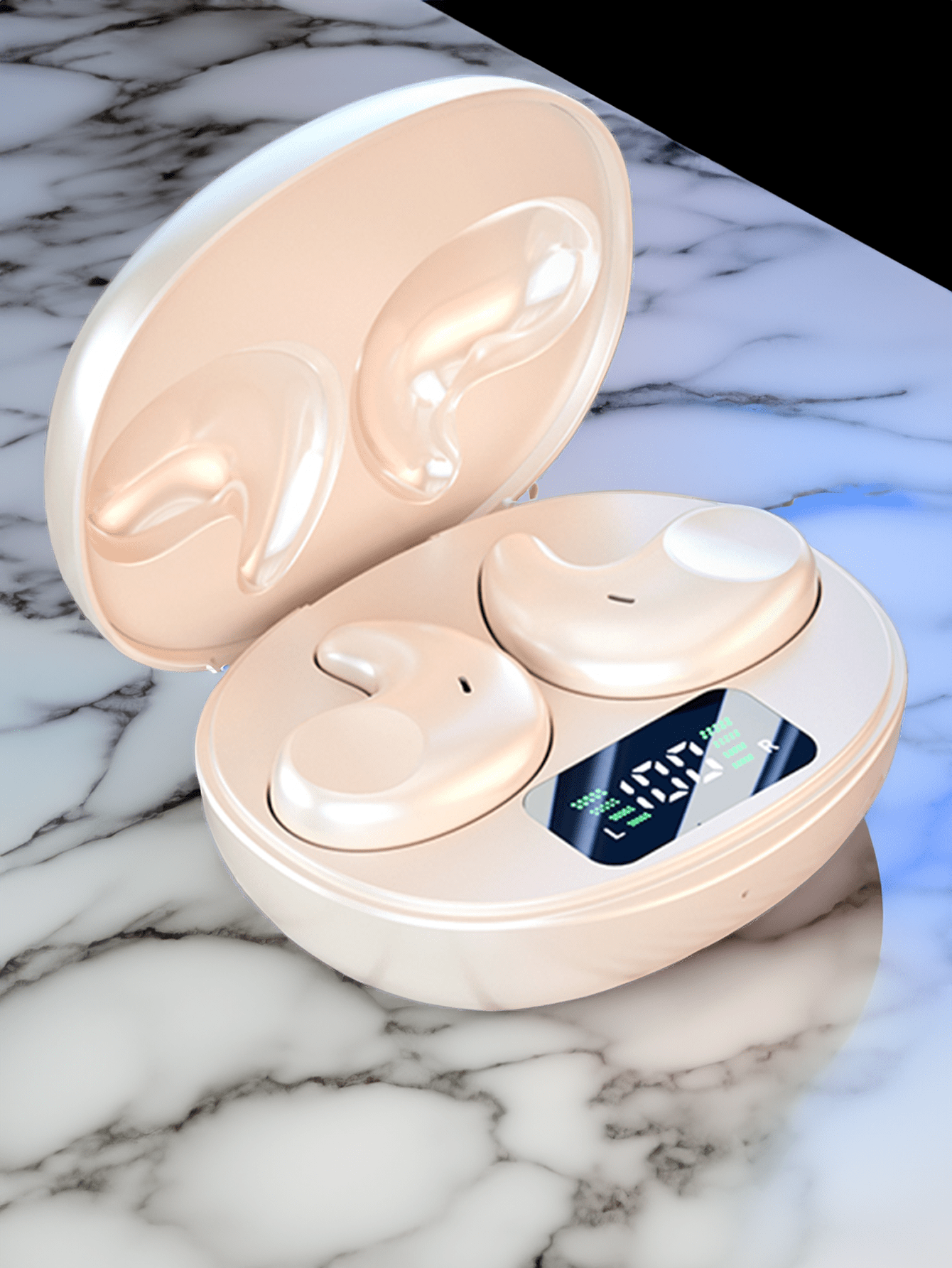 White Wireless Sleep Earphones Noise Canceling TWS Earbuds With ...