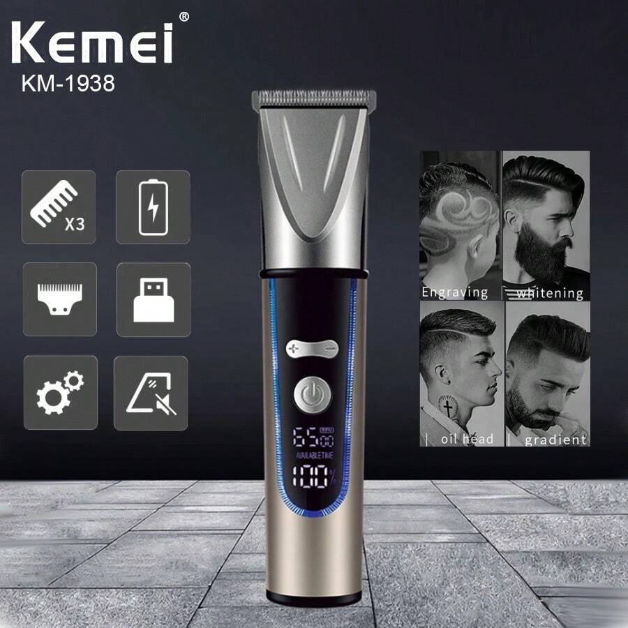 Kemei Clippers Barber Professional Hair Trimmer Kemei Km-1938 New ...