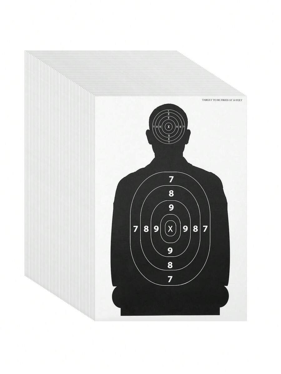 50 Pack Paper Shooting Targets For Range Bulk, Silhouette For Hunting ...