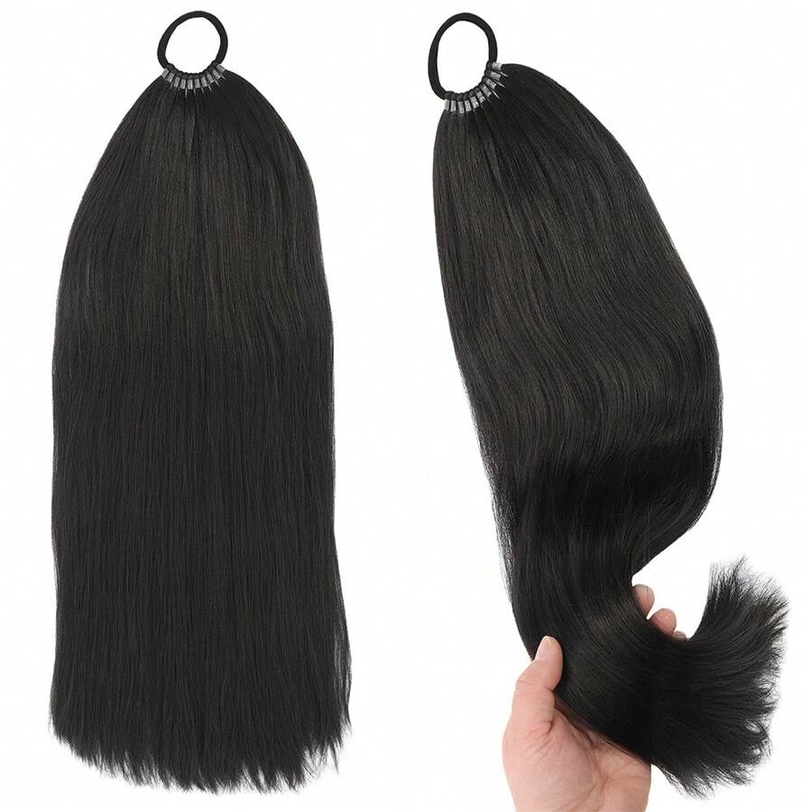 Ponytail Synthetic Hair Extensions Long Straight False Horse Tails Fake ...
